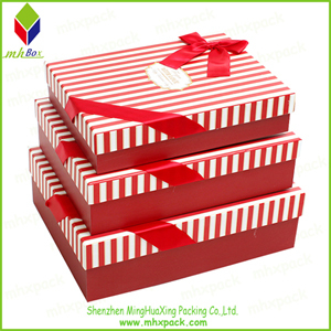 Promotional Red Striped Paper Packing Box for Shirt from China ...